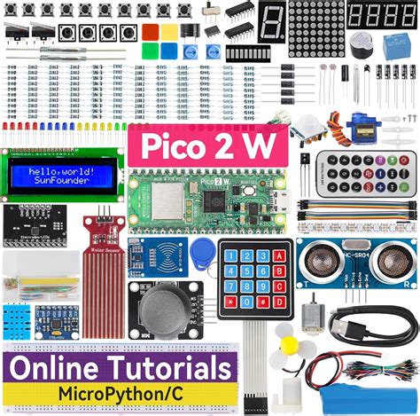 Sunfounder Raspberry Pi Pico W Ultimate Starter Kit With Online Tutorials Rohs Compliant