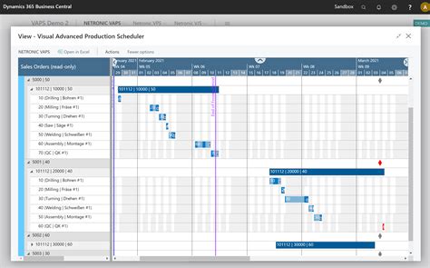 vaps for 365 business central visual advanced production scheduler