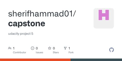 GitHub Sherifhammad Capstone Udacity Project