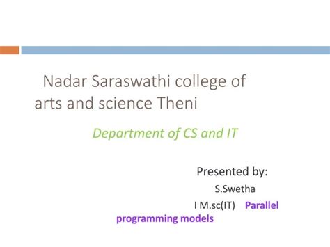 Parallel Programming Models Ppt
