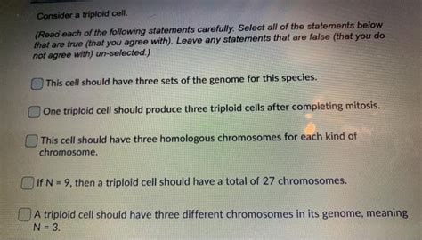 Solved Consider A Triploid Cell Read Each Of The Following