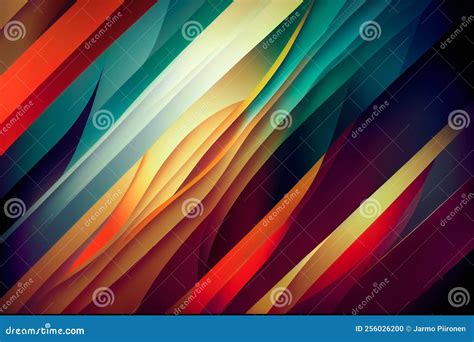 Abstract Retro Background Colorful Shapes And Line Art Stock Illustration Illustration Of