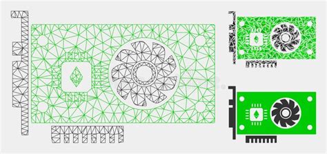 Ethereum Gpu Videocard Vector Mesh Network Model And Triangle Mosaic Icon Stock Vector