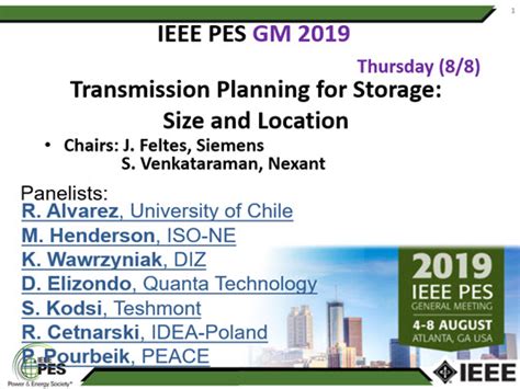 IEEE General Meeting Panel Presentation Transmission Planning For Storage Size And