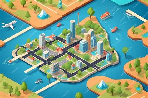 Destinations Isometric Gps Tracking Map Track Navigation Pin On Street