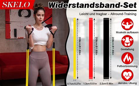 Fitnessbänder Resistance Bands Set Mit 3 Widerstandsstufen Inklusive Türanker Griffe