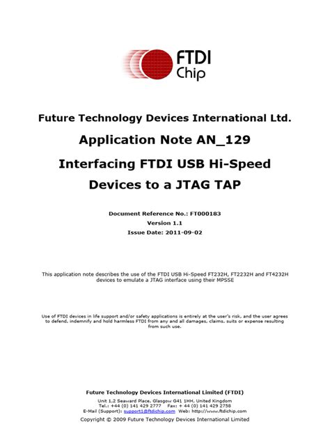 An 129 Ftdi Hi Speed Usb To Jtag Example Pdf Computer Science Computing