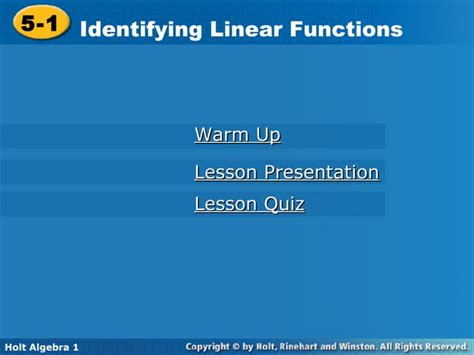 Chapter 5 Identifying Linear Functions Ppt