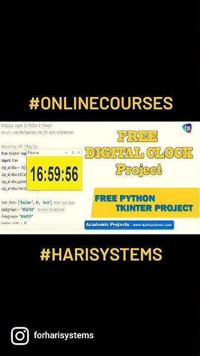 best online projects shorts pythonproject digitalclock featured udemy onlinecourses