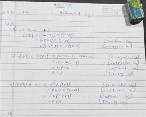 Maths E1 Mathematical Logic→ I We Know That Begin Aligned P Rig