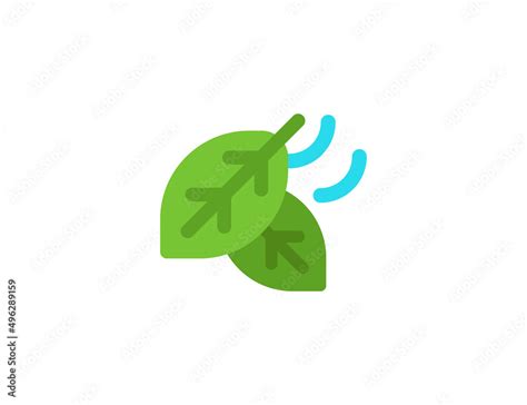 Leaf Fluttering In Wind Vector Flat Emoticon Isolated Fallen Leaf