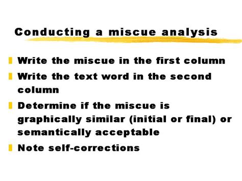 Conducting A Miscue Analysis