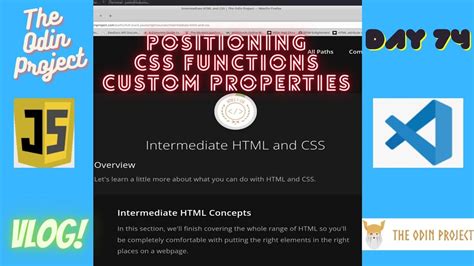 The Odin Project Vlog Day 74 Coding For Beginners Intermediate Html