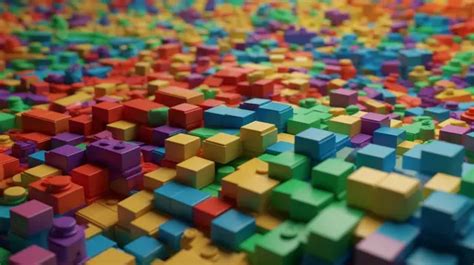 Colorful Pile Of Colorful Lego Bricks Background 3d Rendering Of Toy