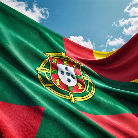 Symbolic Portugal Celebration Flag With Red And Green Tones Symbolic Portugal Flag Red Green