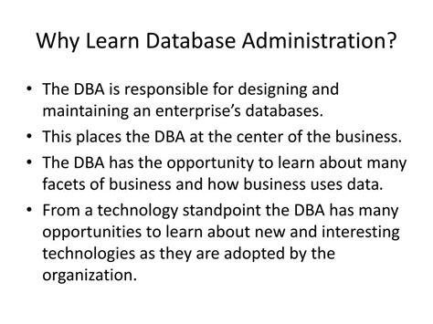 Ppt Database Administration The Complete Guide To Practices And
