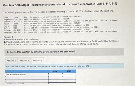 solved problem 5 3a algo record transactions related to