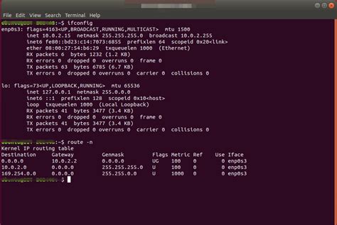 Solved 1 Execute The Commands Ifconfig And Route N Inside