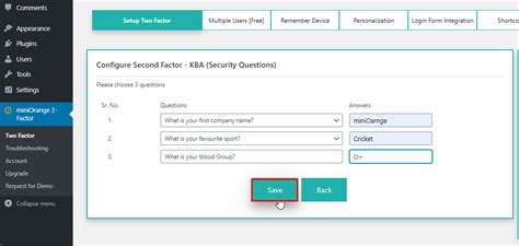 How To Setup Security Question For Two Factor Authentication Security Questions