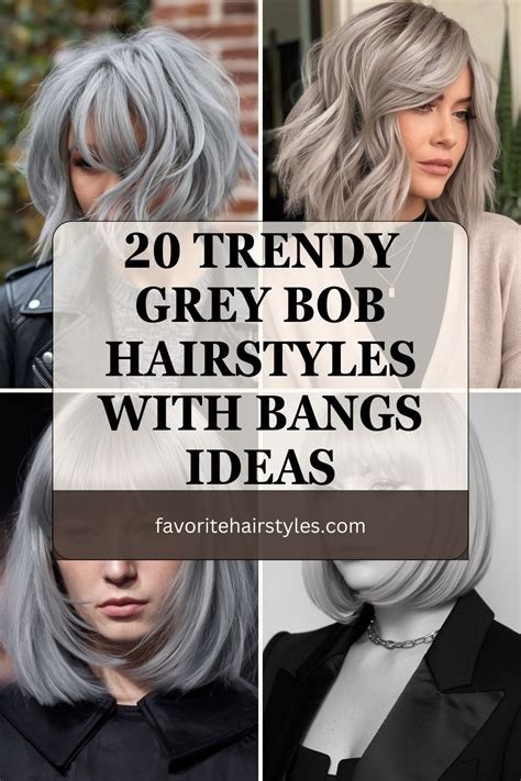 20 Trendy Grey Bob Hairstyles With Bangs Ideas Favorite Hair Styles