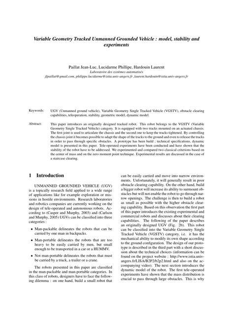 Pdf Original Design Of An Unmanned Ground Vehicle For Exploration In