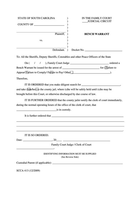 Bench Warrant Printable Pdf Download