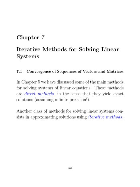 Iterative Methods Linear Systems Pdf Matrix Mathematics Vector Space