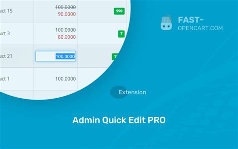 Admin Quick Edit Pro 571 630 Working Version For Opencart
