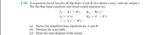 Solved 510 A Sequential Circuit Has Two Jk Flip Flops