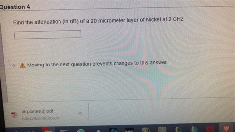 Solved Question Find The Attenuation In DB Of A Chegg Com