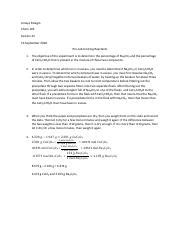 Pre Lab Limiting Reactants Pdf Amaya Pelagio Chem 105 Section 23 16 September 2018 Pre Lab