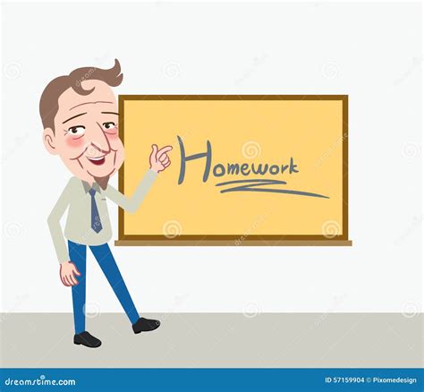 Drawing Flat Character Design School Assignment Concept Illustration