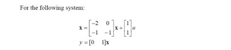 Solved Determine The Transfer Function Of The System Chegg Com