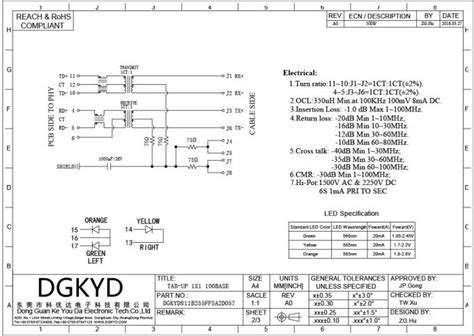 Single Port 100m Integrated Transformer Ethernet Filter With 12pin Rj45