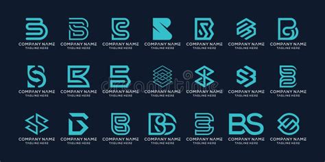 Collection Set Of Initials Bs Logo Design Vector Template Stock
