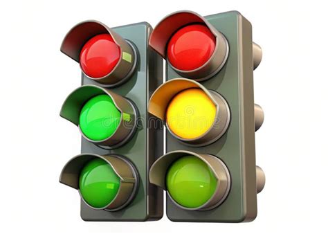 Modern Traffic Light With Red Yellow And Green Signals Representing Traffic Control And
