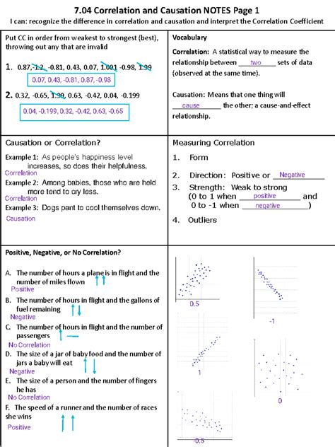 Kami Export 1st Lesson 704 Correlation And Causation Notes 7 Correlation And Causation