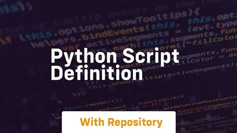 Python Script Definition Youtube