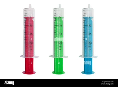 Empty Syringe Close Up Isolated On White Background Vaccine Plastic