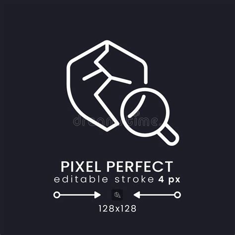 Vulnerability Scanning White Linear Desktop Icon On Black Stock Vector Illustration Of