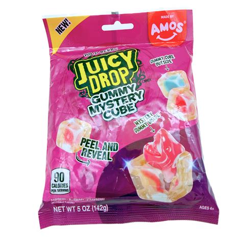 Amos Wild Berry Juicy Drop Mystery Cube Gummy Candy 5oz Blair Candy