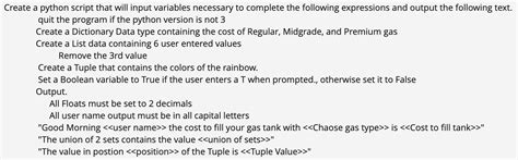 Solved Create A Python Script That Will Input Variables Chegg