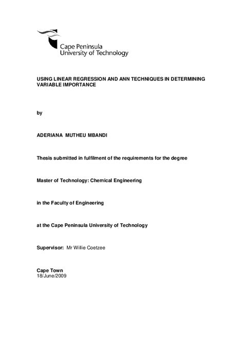 Pdf Using Linear Regression And Ann Techniques In Determining