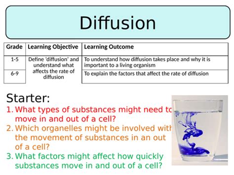 New Aqa Trilogy Gcse 2016 Biology Diffusion Teaching Resources