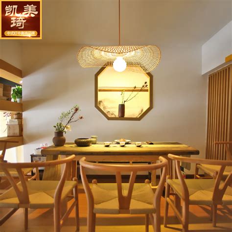 竹编创意艺术吊灯餐厅造型单头吧台灯茶室个性竹灯服装店装饰灯饰虎窝淘