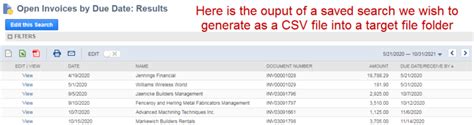 Automatically Export Netsuite Saved Search As Csv To File Cabinet
