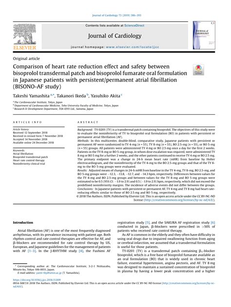 Pdf Comparison Of Heart Rate Reduction Effect And Safety Between Bisoprolol Transdermal Patch