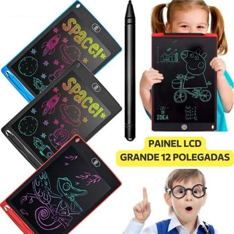Tablet Grande Lcd Lousa Quadro Infantil Para Desenhar Escrever Mais Caneta Cjjm Lousas