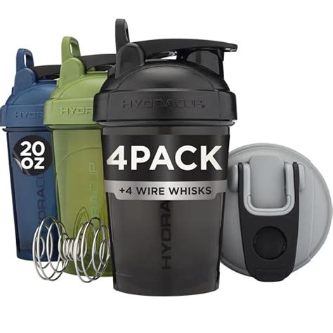 Hydra Cup Proflow Lot De 4 Bouteilles Shaker De Protéines Avec Boule