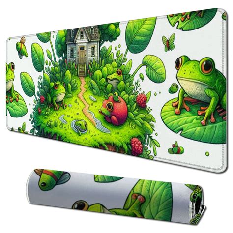 Lzatpd Cute Green Japanese Plants Desk Mat Cartoon Mouse Pad Desk Pad